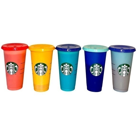 Starbucks | Dining | Starbucks Colorchanging Reusable Cold Cups Set Of ...